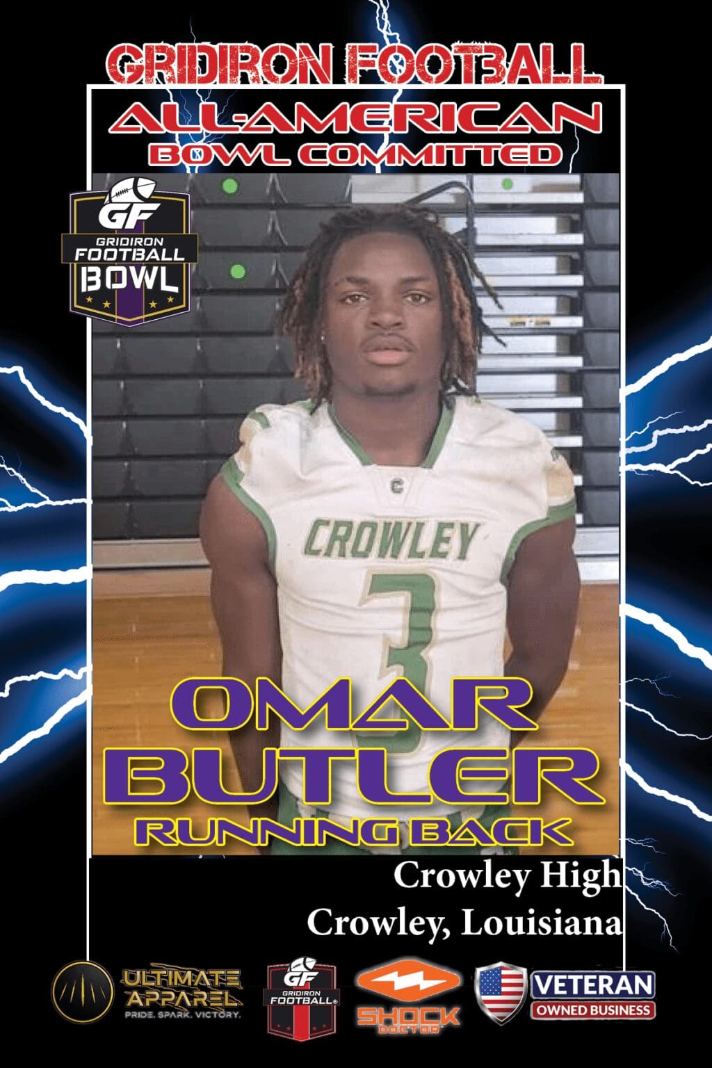 2023 Gridiron Football All-American Bowl Game Commit, ATH Omar Butler ...